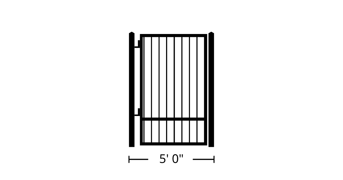 Gate | 5ft 0in Wide, Swing Kit, Solo Panel, Single Pickets, Manual ...
