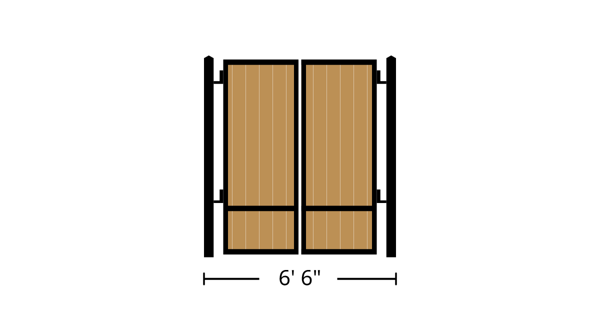 Gate | 6ft 6in Wide, Swing Kit, Dual Panels, Vertical Ironwood, Manual ...