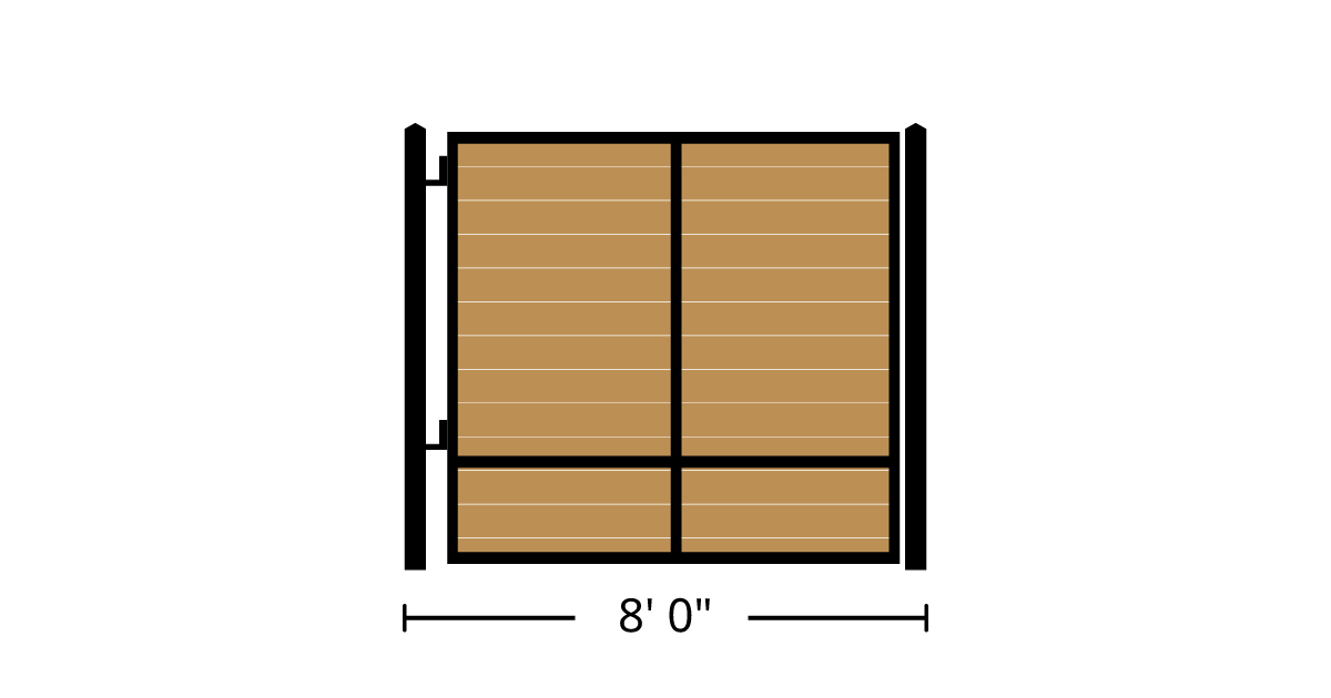 Gate | 8ft 0in Wide, Swing Kit, Solo Panel, Horizontal Ironwood, Manual ...