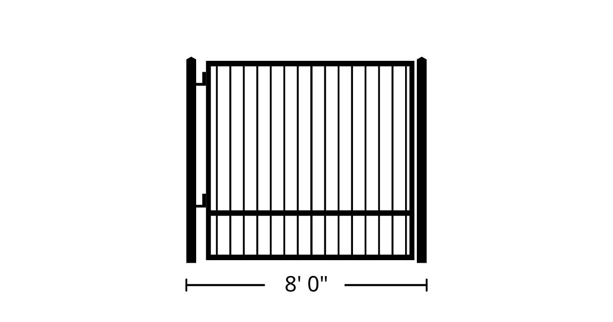 Gate | 8ft 0in Wide, Swing Kit, Solo Panel, Single Pickets, Manual ...