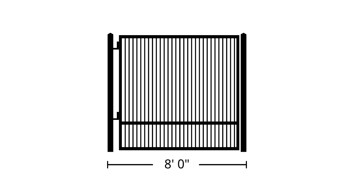 Gate | 8ft 0in Wide, Swing Kit, Solo Panel, Double Pickets, Manual ...