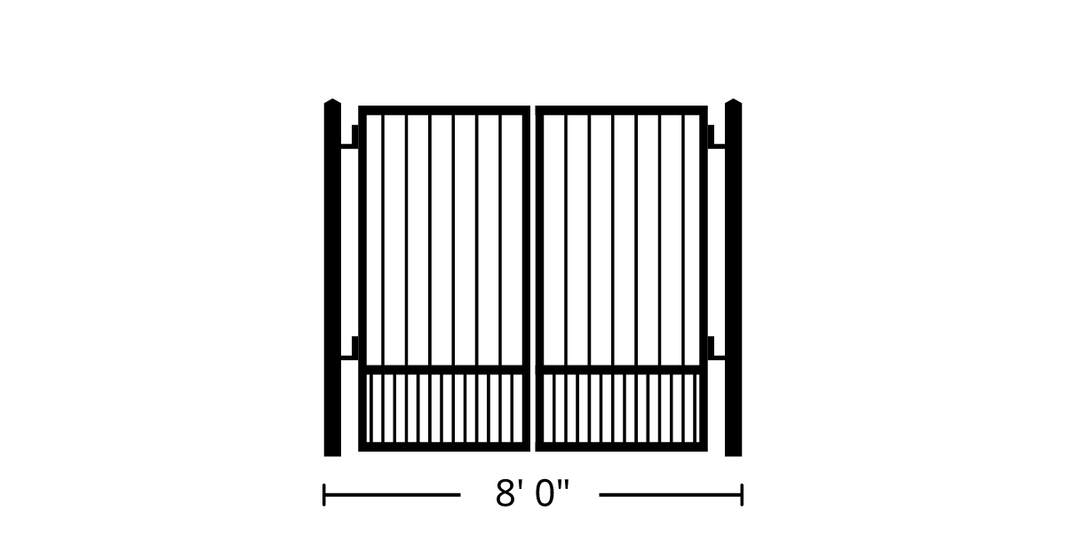 Gate | 8ft 0in Wide, Swing Kit, Dual Panels, Puppy Pickets, Manual ...