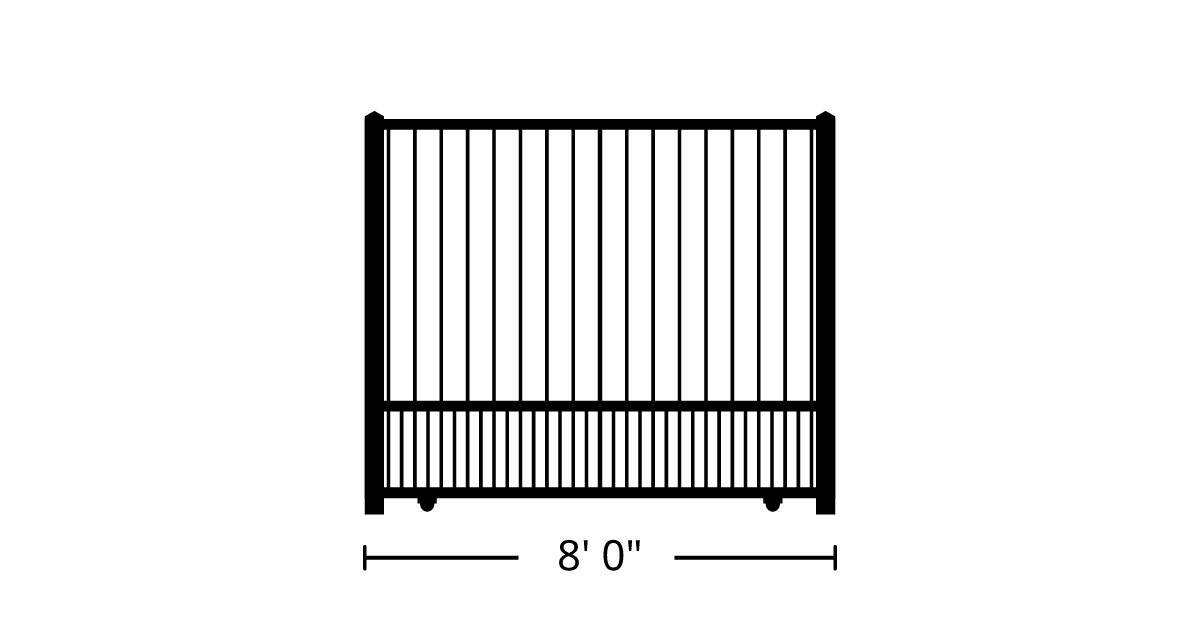 Gate | 8ft 0in Wide, Slide Kit, Solo Panel, Puppy Pickets, Manual ...