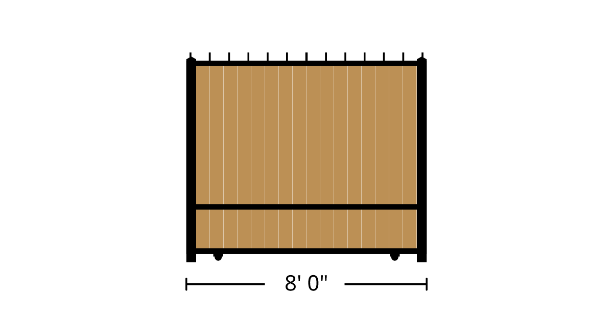Gate | 8ft 0in Wide, Slide Kit, Solo Panel, Finials Style, Vertical ...