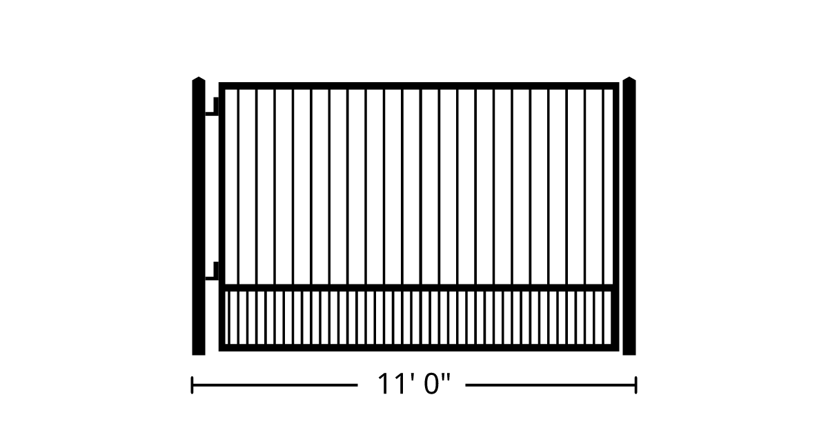 Gate | 11ft 0in Wide, Swing Kit, Solo Panel, Puppy Pickets | StandardGates™